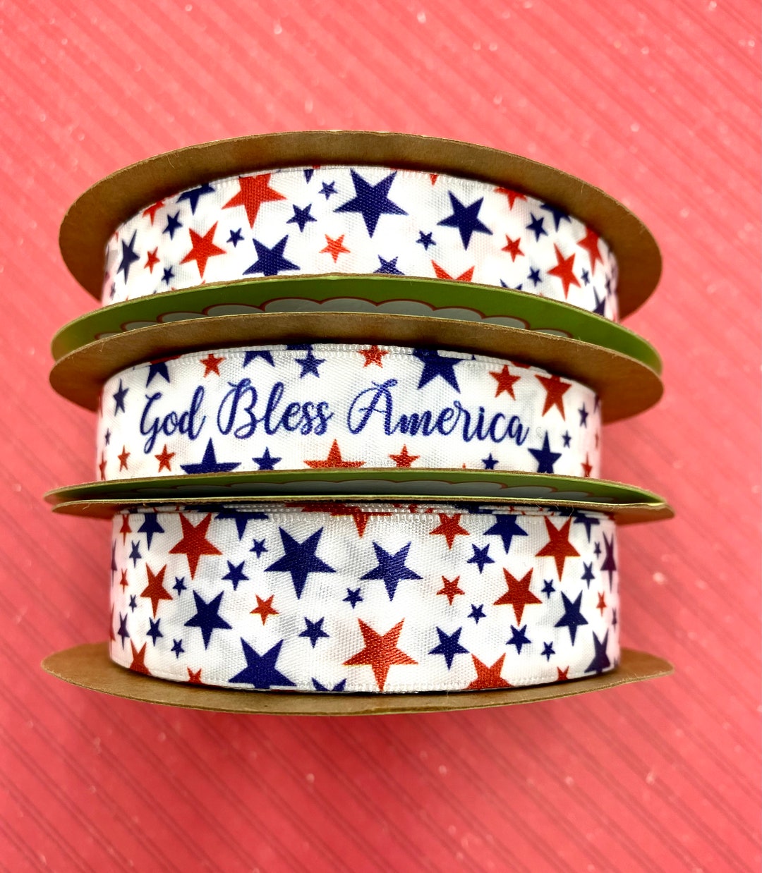 Patriotic Stars Ribbon Red and Blue Stars Ideal for 4th of July ...