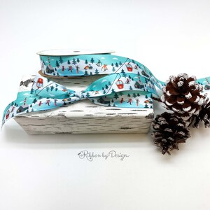 Winter Ribbon With Skiers, Skaters, for Party Favors, Party Decor, Gift ...