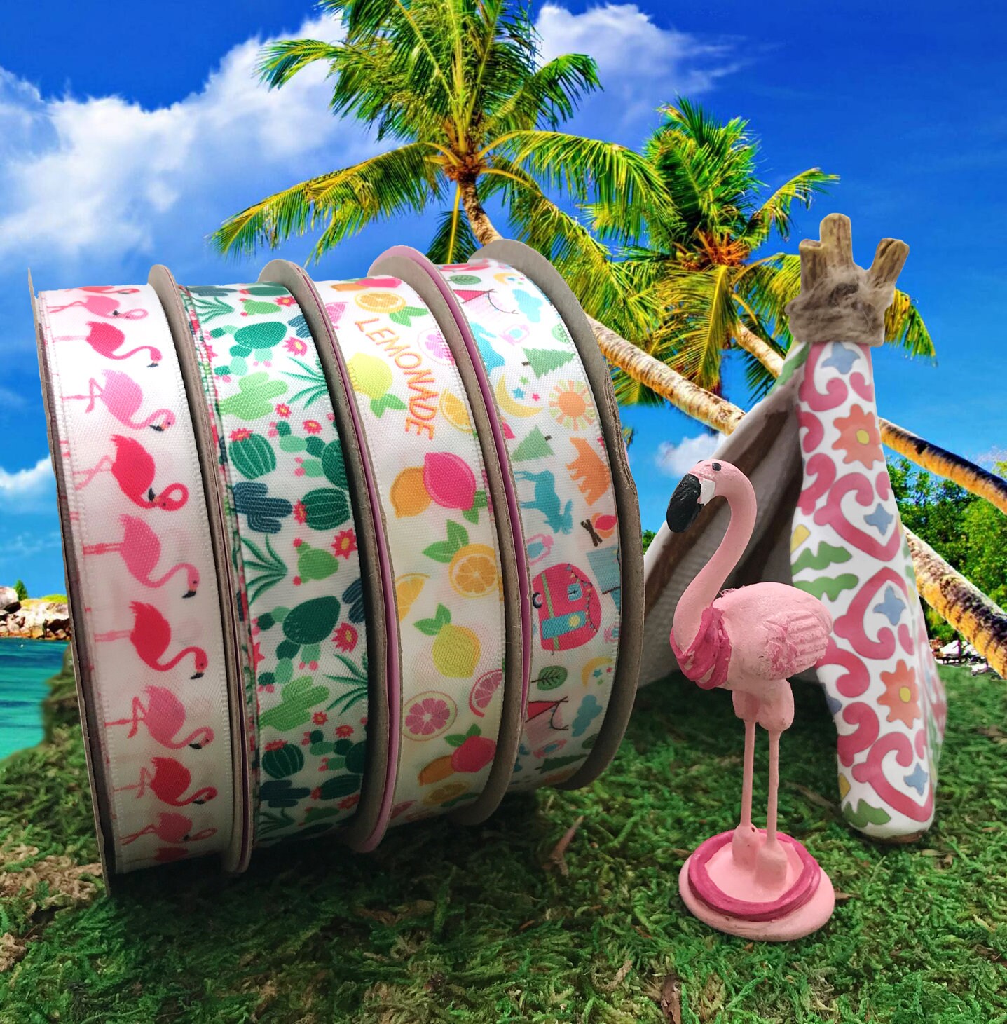 Camping ribbon with tents and campers for parties gift wrap | Etsy