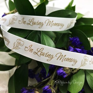 In Loving Memory Ribbon Gold Script and Calla Lily for Funerals ...