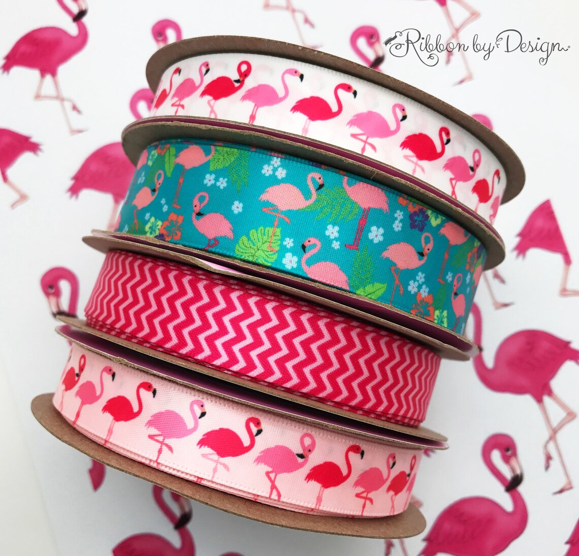 Flamingo Ribbon Fun for Beach Parties, Summer Party, Gift Wrap, Party ...