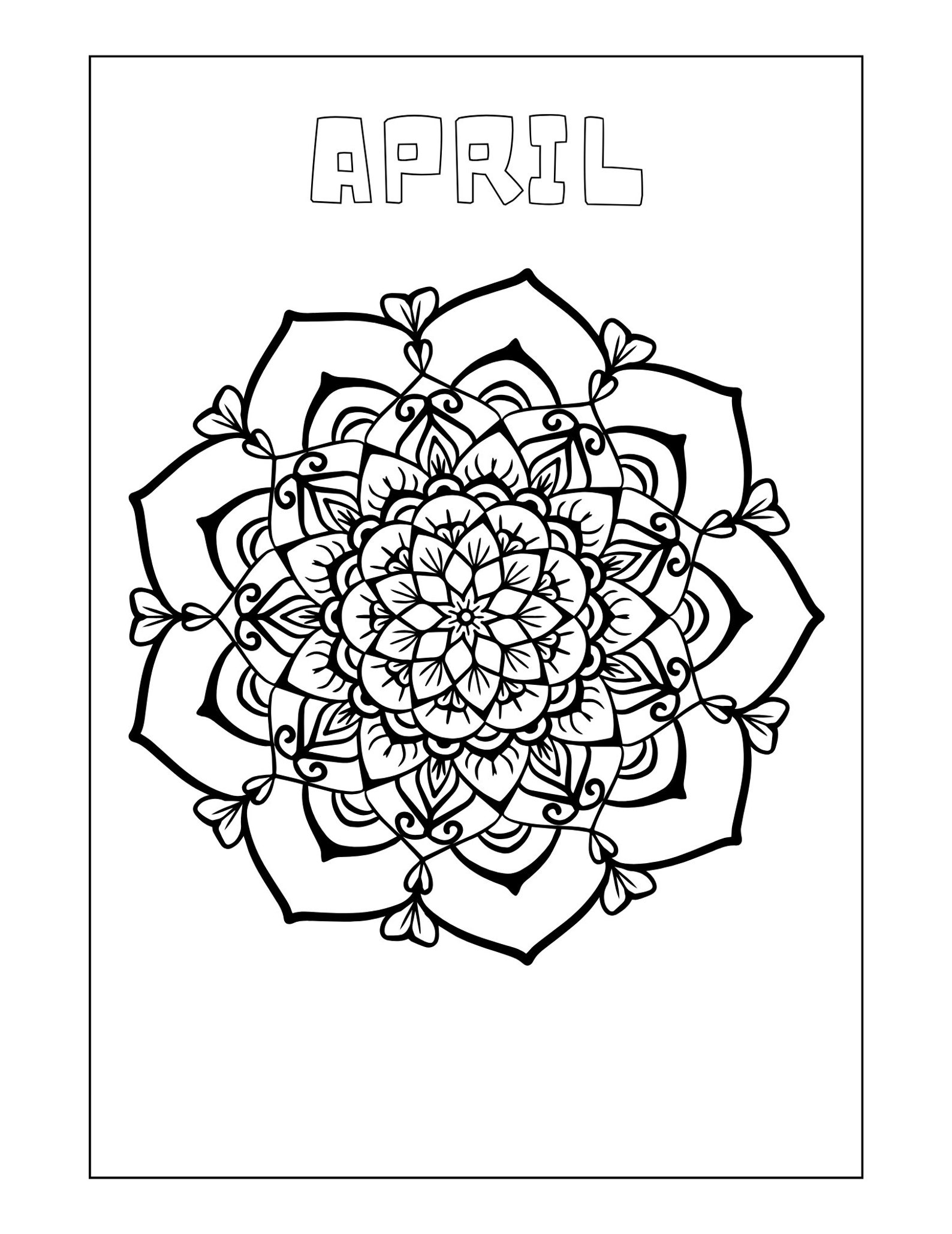 Monthly Mandala Printable Coloring Pages - Etsy