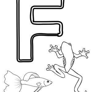 Alphabet Themed Coloring Sheets - Etsy