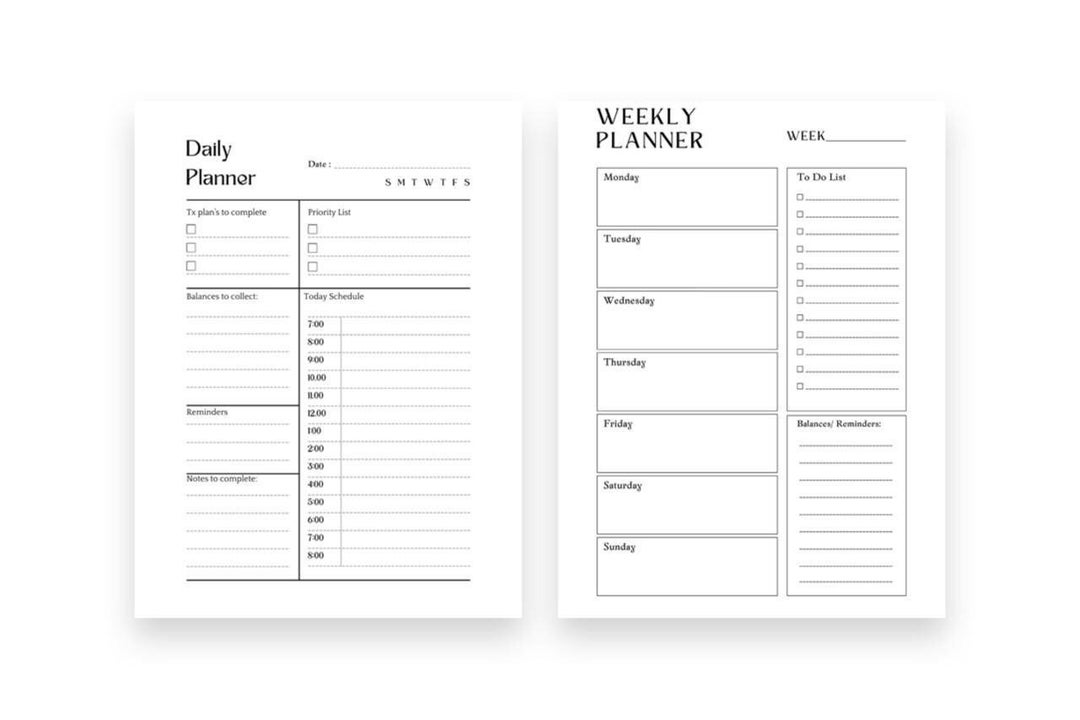 Therapist Undated Daily Planner and Weekly Planning Printable Templates ...