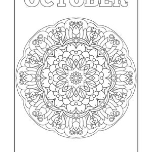 Monthly Mandala Printable Coloring Pages - Etsy