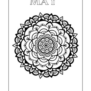 Monthly Mandala Printable Coloring Pages - Etsy