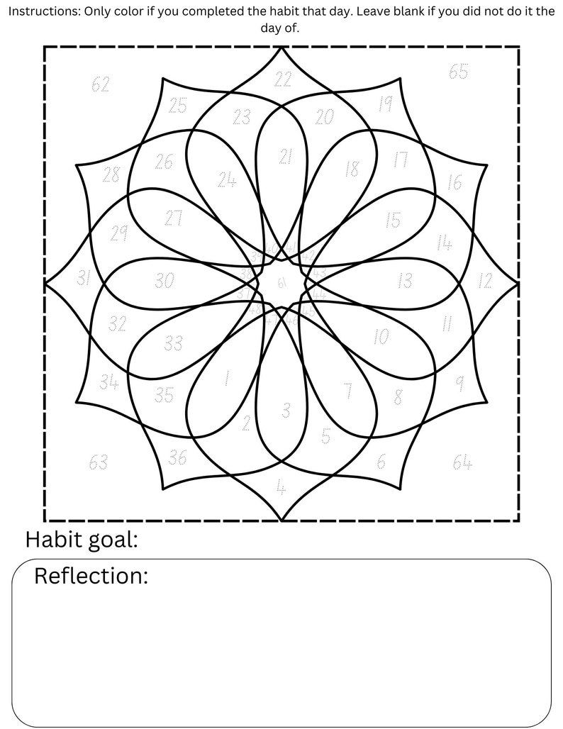 Daily Habit Tracker by Coloring Image - Etsy