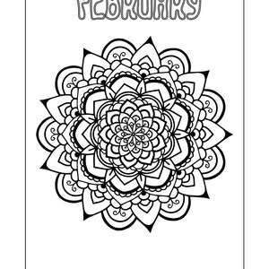 Monthly Mandala Printable Coloring Pages - Etsy
