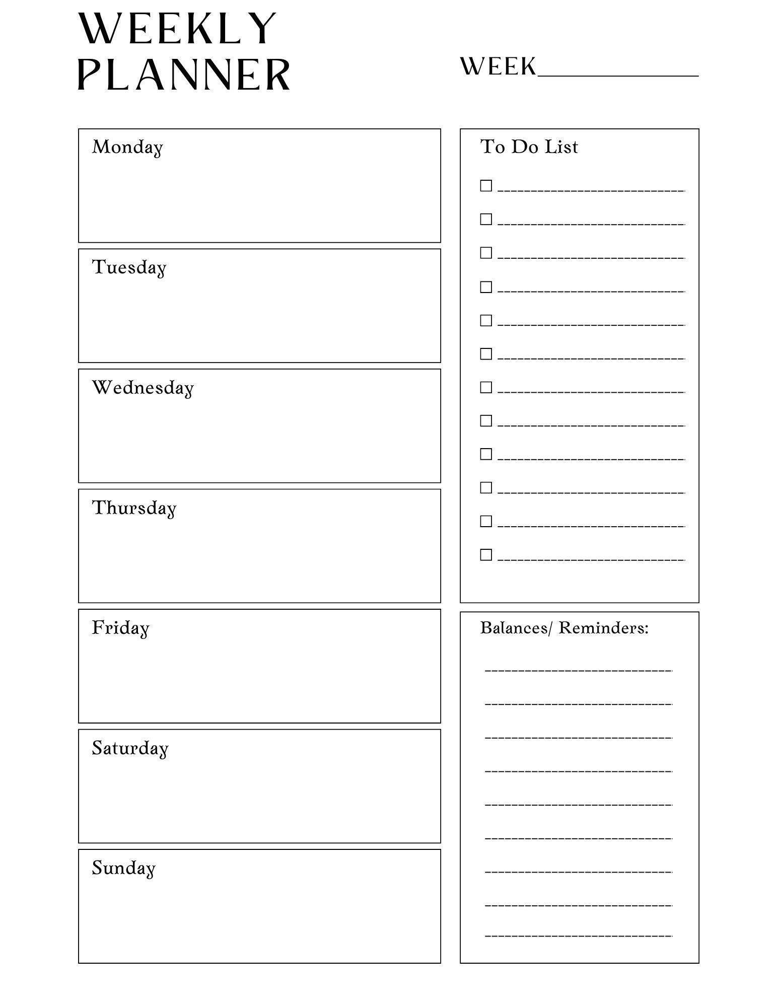 Therapist Undated Daily Planner and Weekly Planning Printable Templates ...