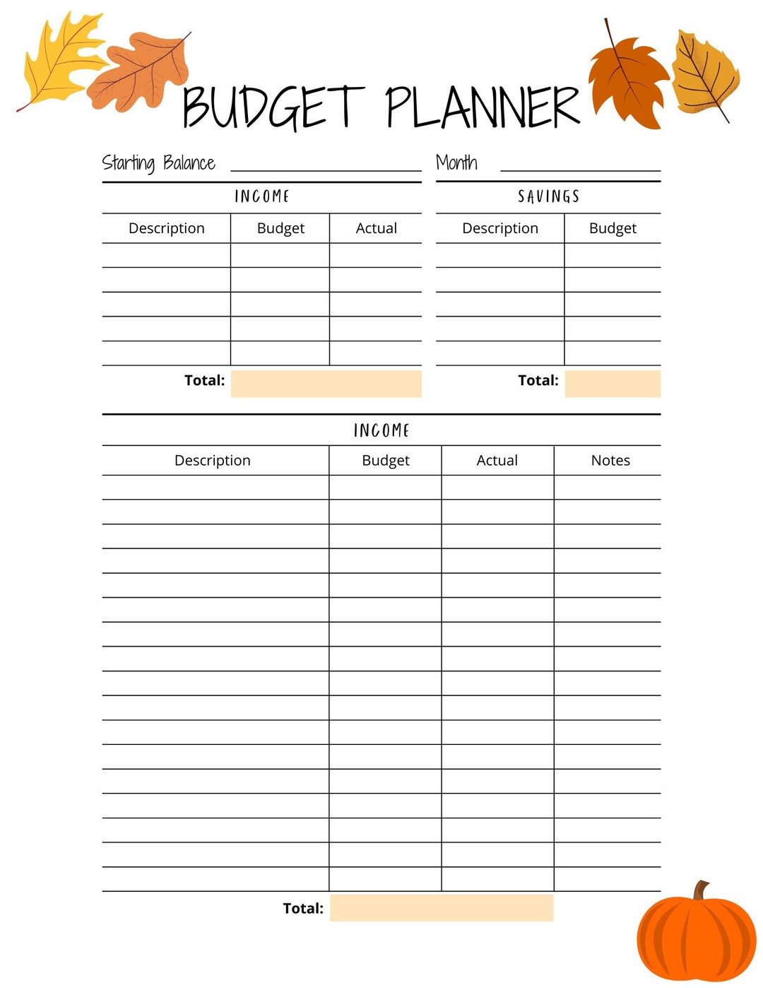 Fun Bi-weekly Printable Budget Templates With the Theme of the Four ...