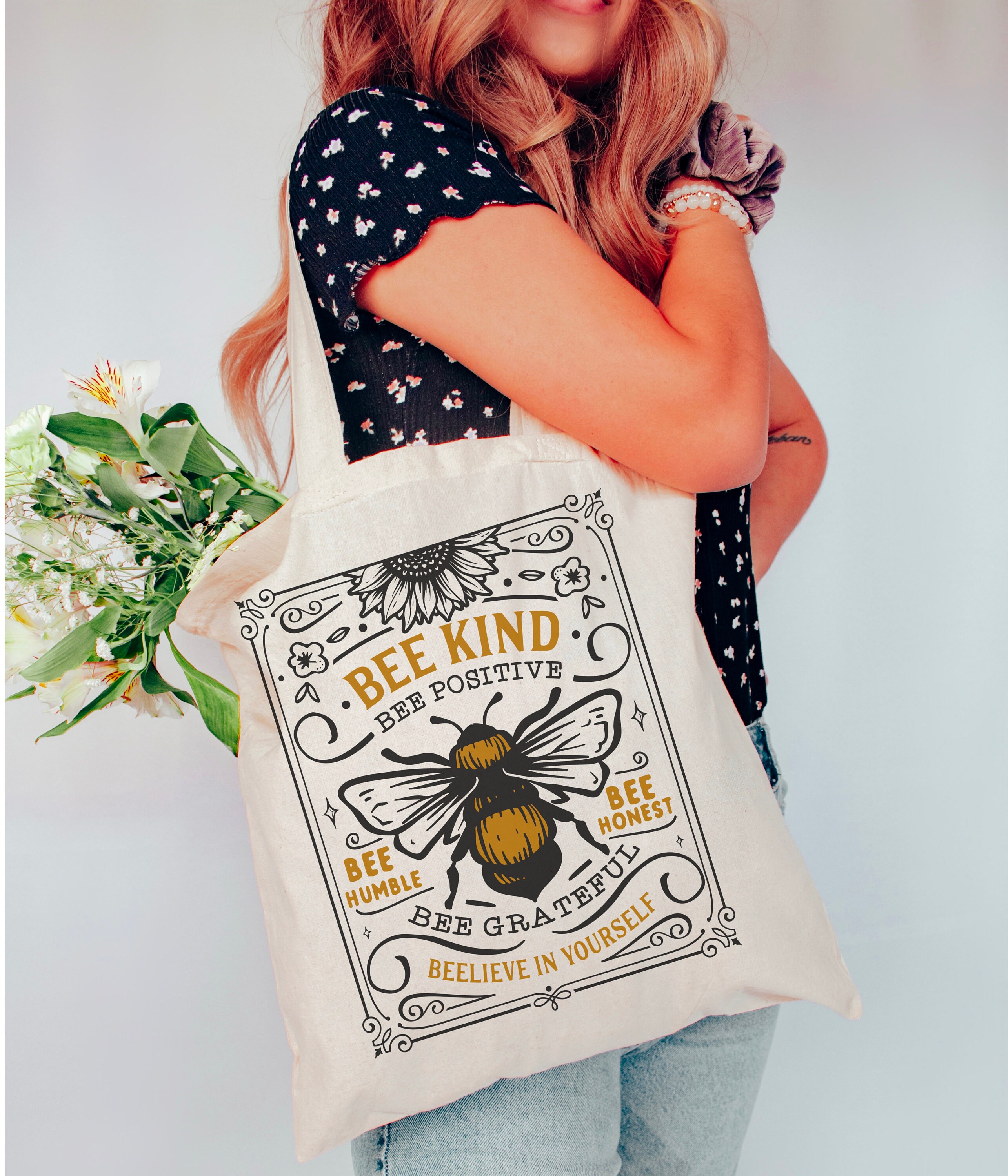 Bee Bag Bee Tote Bag Bee Gifts Small Tote Bag Cute Tote Bag Bumble Bee ...