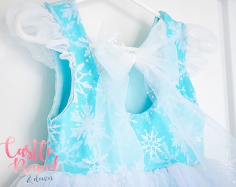 Girls Blue Snowflake Dress - Etsy