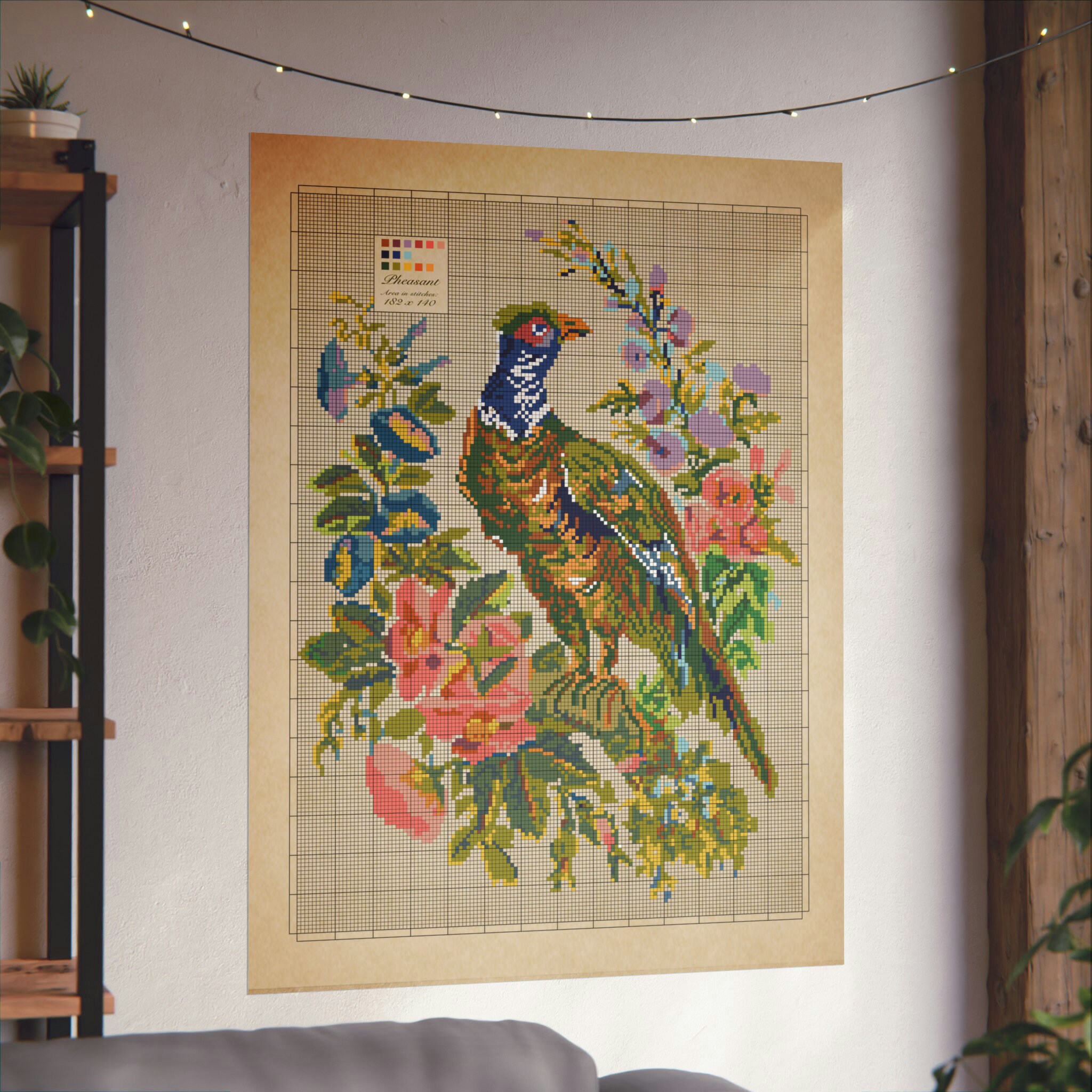 Printable Poster Bird Wall Decor Animal Print Wall Art Embroidery Cross ...