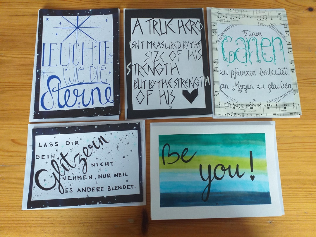 5 Very Special Hand Lettered Cards With Envelopes - Etsy