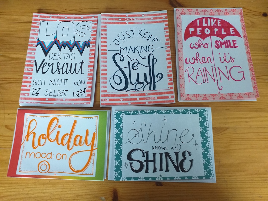 5 Very Special Hand Lettered Cards With Envelopes - Etsy