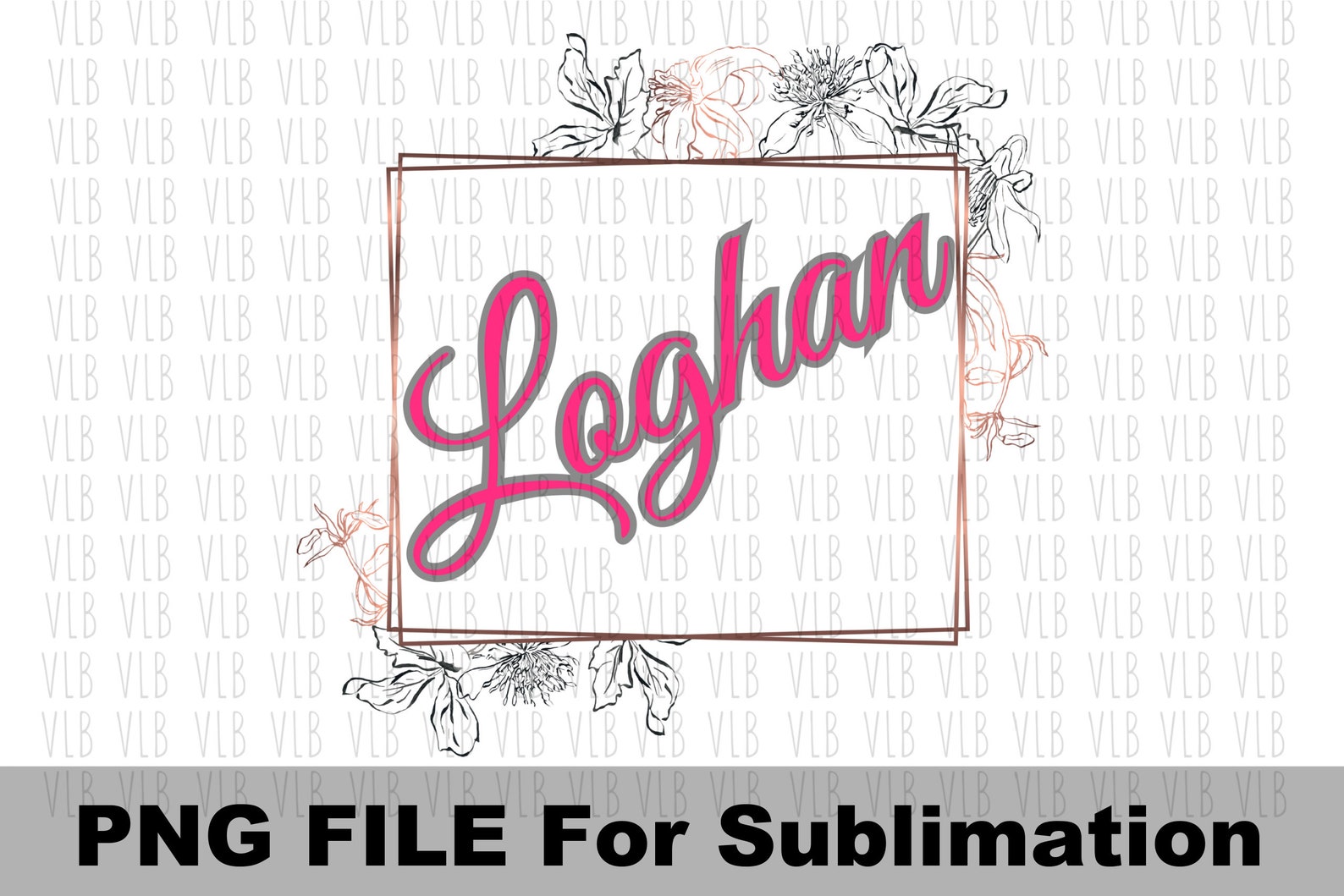 CUSTOM VINE and NAME Sublimation Png File, Submit up to 2 Names per ...