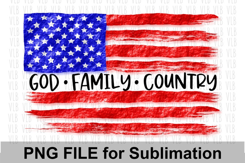 GOD FAMILY COUNTRY American Flag Digital Clipart 4th of - Etsy