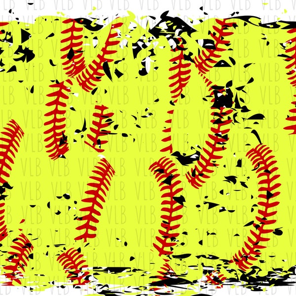 Softball Distressed Background - Etsy