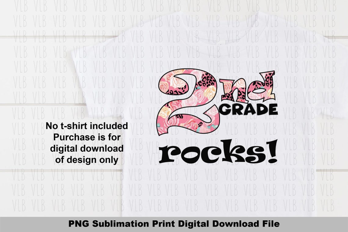 2ND GRADE ROCKS Png File For Students Back To School Kids | Etsy