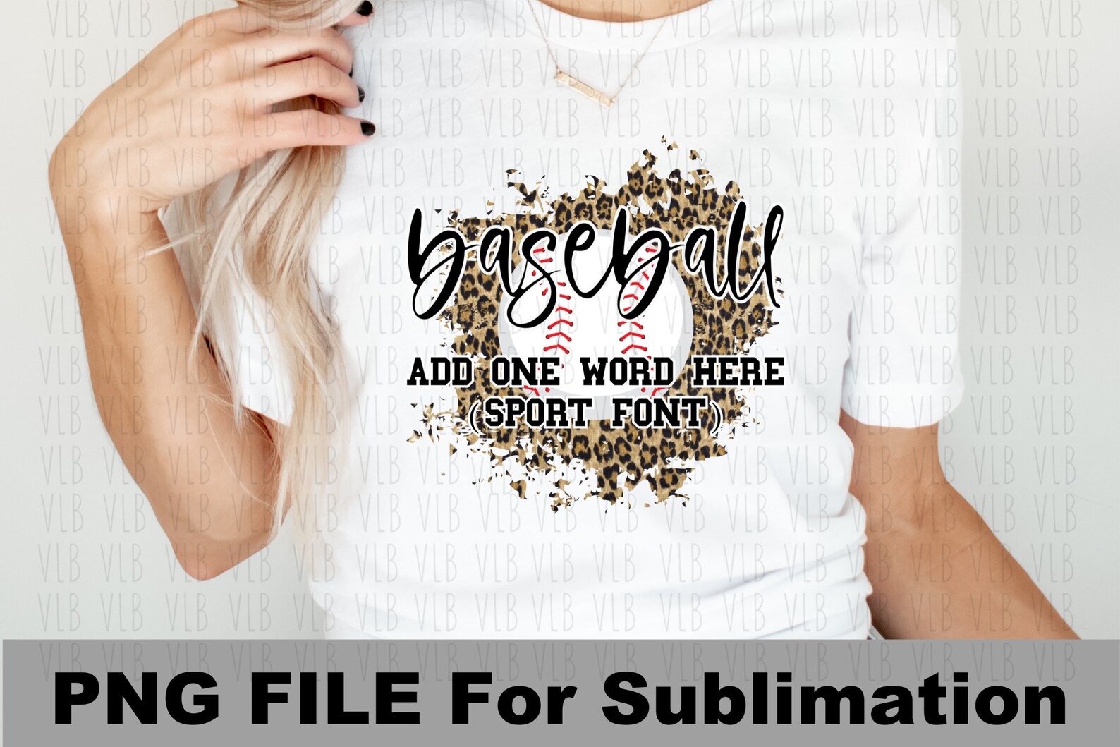 CUSTOM BASEBALL Design on Cheetah Background - Add ONE Word Png File ...
