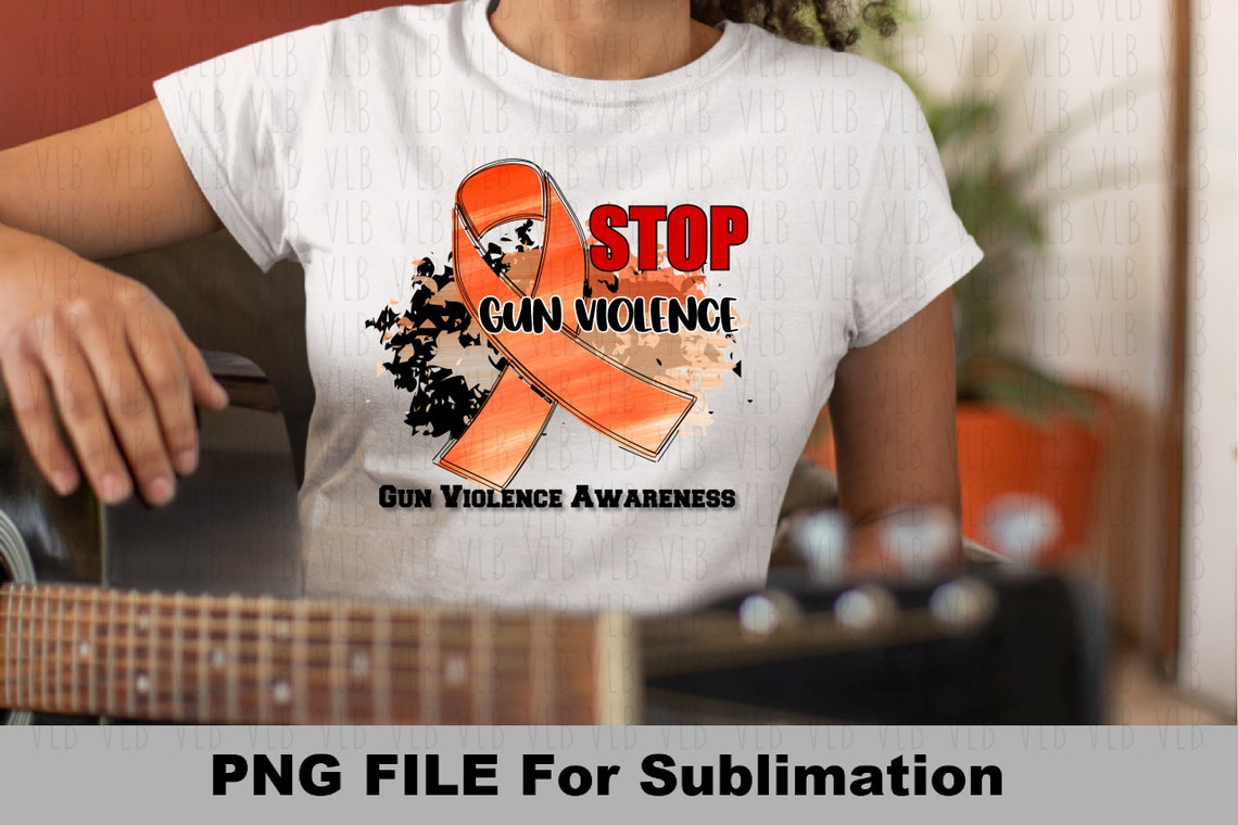STOP GUN VIOLENCE Orange Awareness Ribbon - June Gun Violence Awareness ...