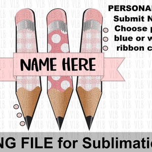 PERSONALIZED Back to School Png File - Custom Pencil Clipart, Digital ...