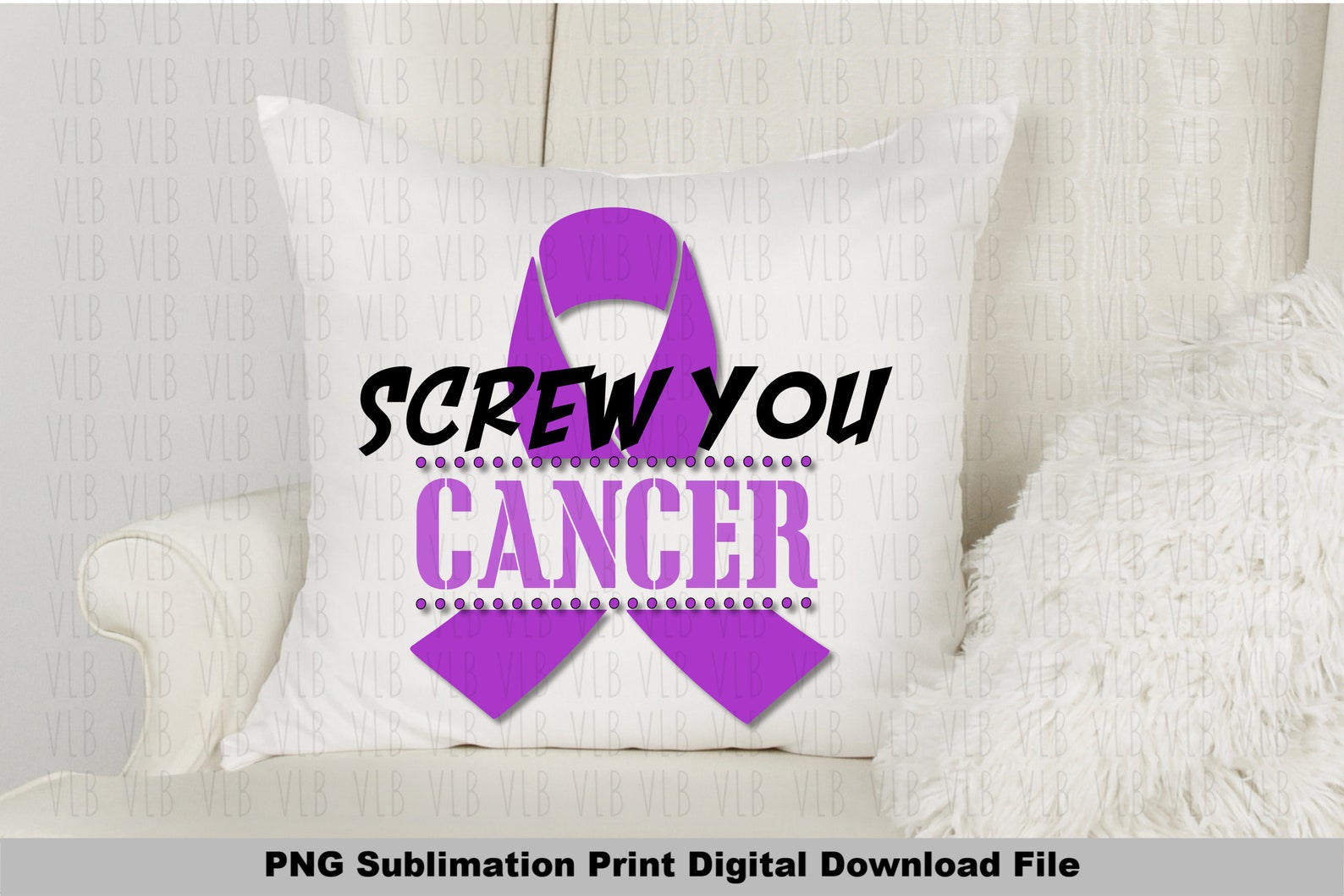 AWARENESS RIBBON Screw You Cancer Pancreatic Cancer - Etsy