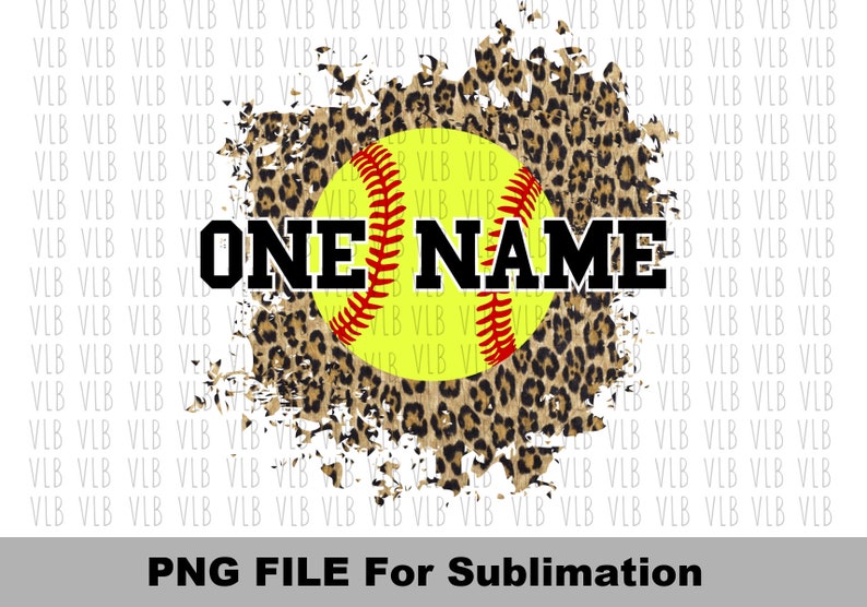 PERSONALIZED SOFTBALL Design on Cheetah Background Sublimation Png File ...