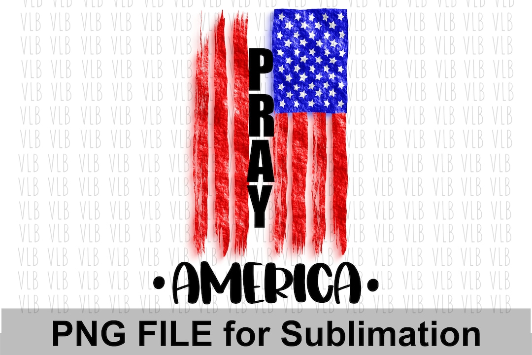 PRAY AMERICA - American Flag Digital Clipart, 4th of July, Independence ...