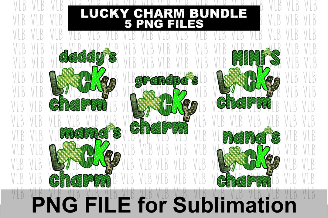 St Patricks Day LUCKY CHARM BUNDLE Png Files for Sublimation, Daddy ...