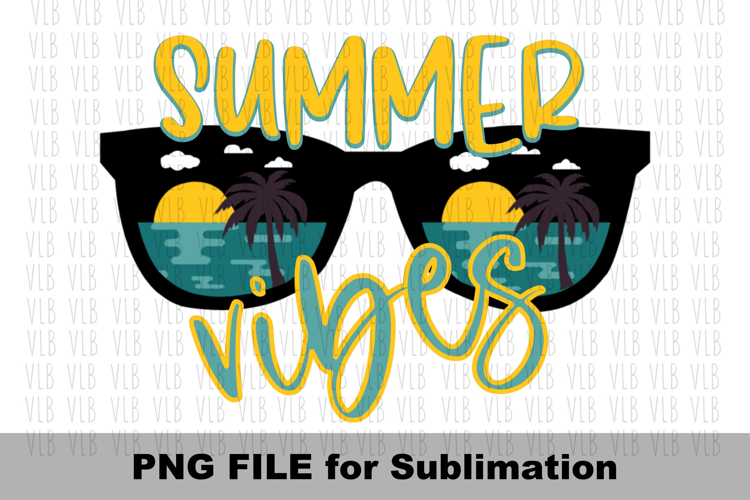 SUMMER VIBES for Sublimation Print Beach Palm Trees Vacation - Etsy