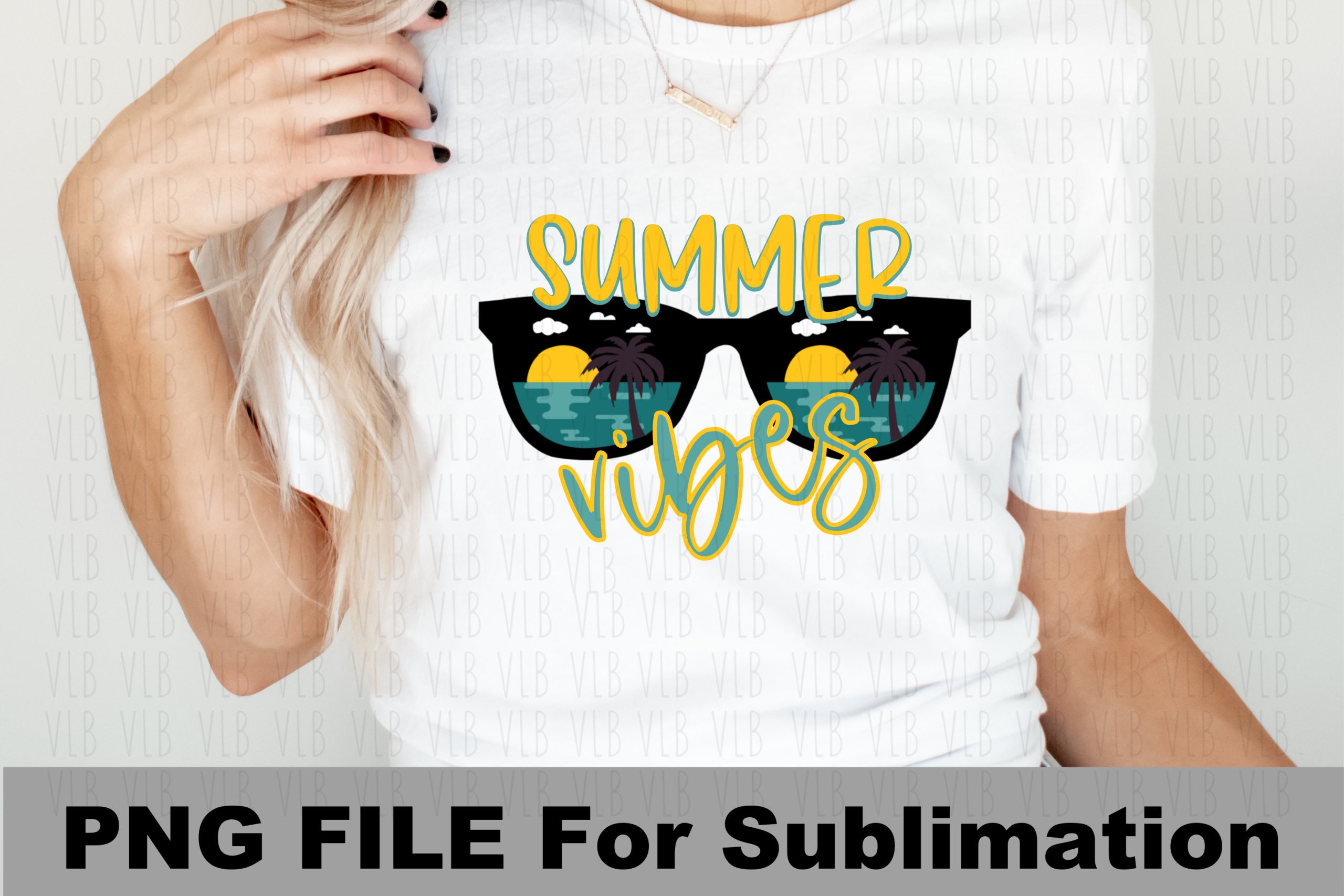 SUMMER VIBES for Sublimation Print Beach Palm Trees Vacation - Etsy