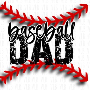BASEBALL DAD Sublimation Png for Game Day for Dad Red Stitch Design ...