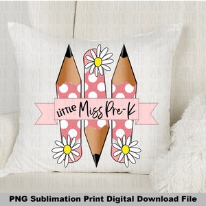 LITTLE MISS PRE-K Back to School Png File - Pink and White Polka Dots ...