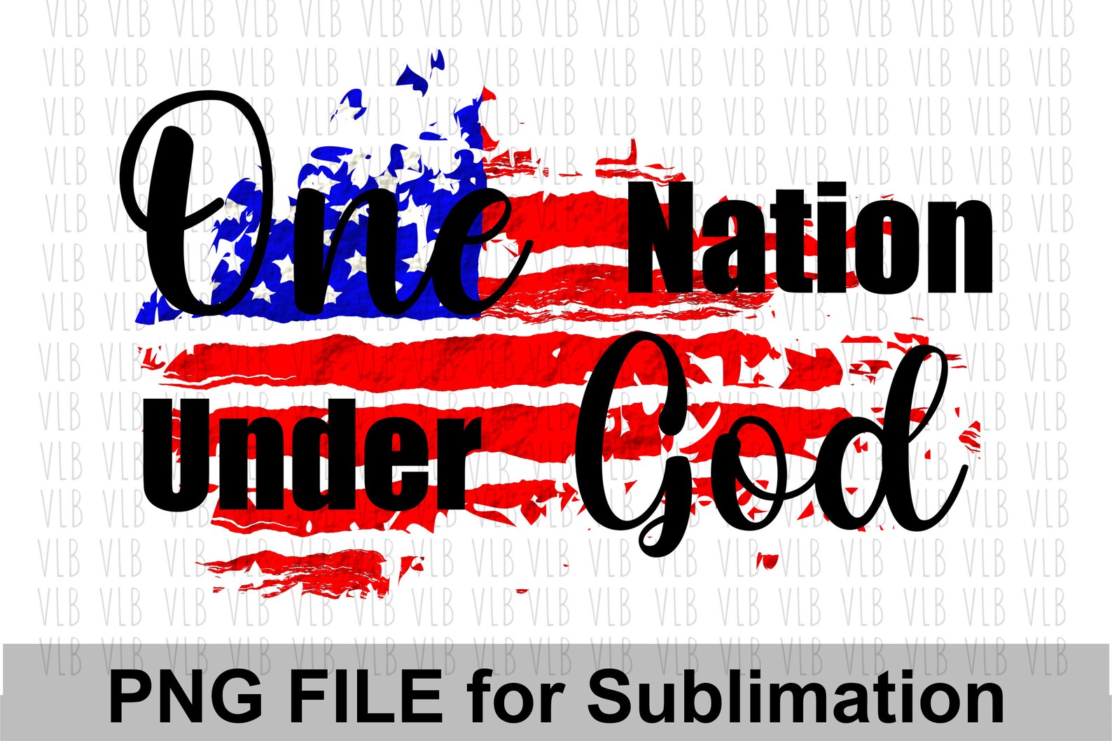 ONE NATION UNDER God - American Flag Patriotic Digital Clipart, 4th of ...