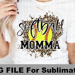 SUBLIMATION SOFTBALL MOMMA on Cheetah Png File, Sports Design for ...
