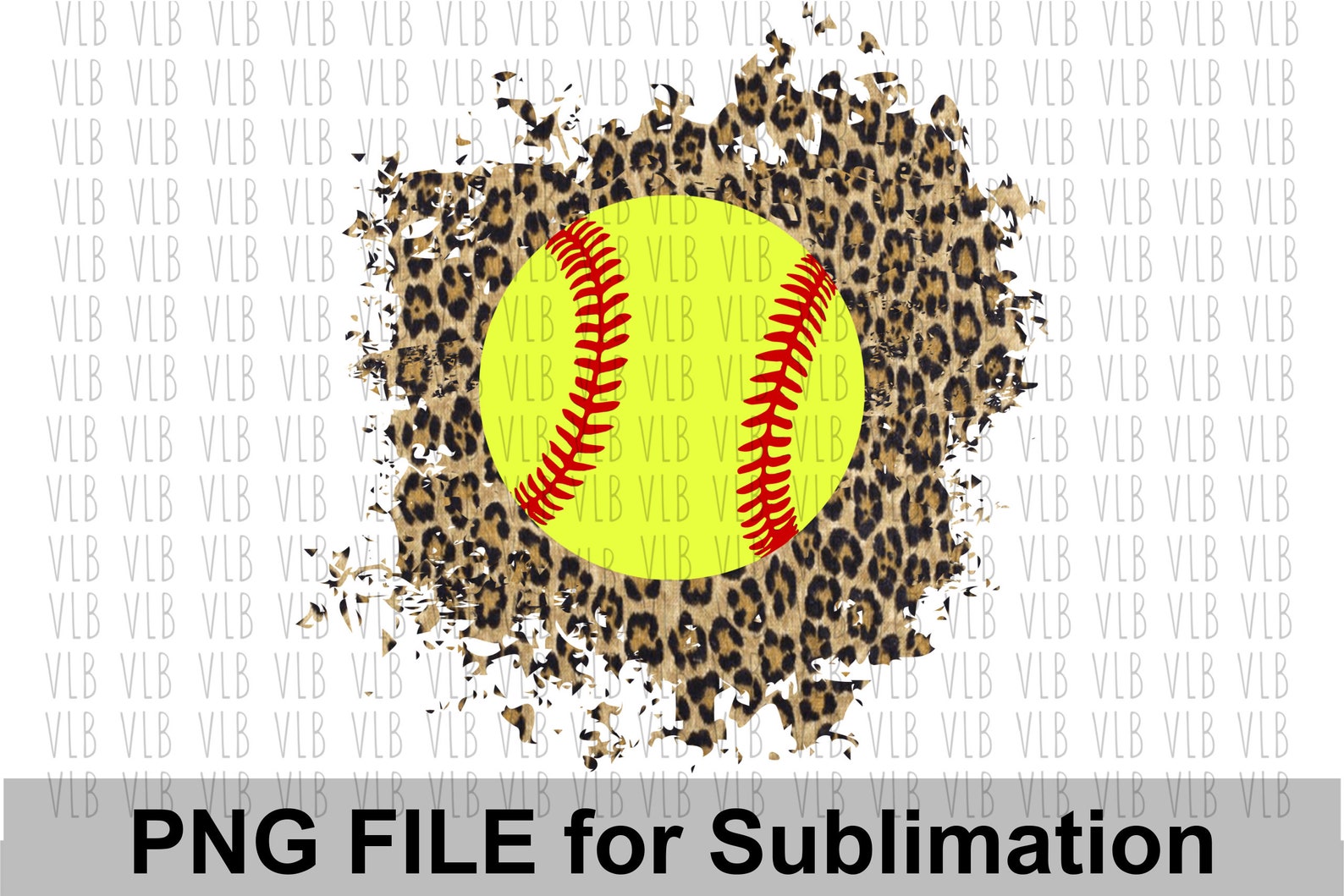 SOFTBALL On Cheetah Background Png File For Sublimation DIY | Etsy