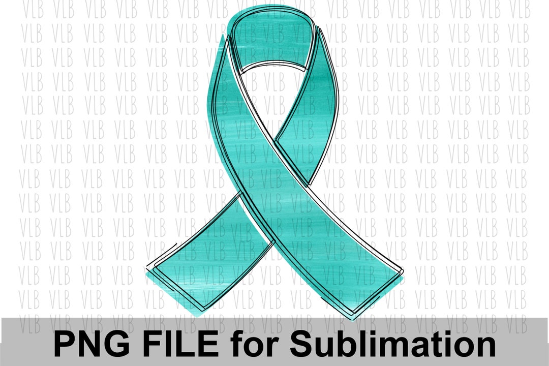 TEAL AWARENESS Ribbon, Ovarian and Cervical Cancer, PTSD Awareness ...