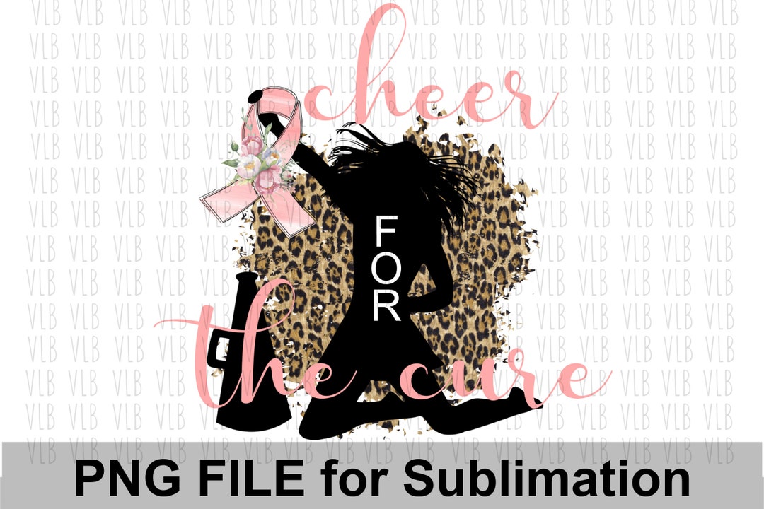 CHEER FOR the CURE Pink Ribbon and Cheerleader Breast Cancer Awareness ...