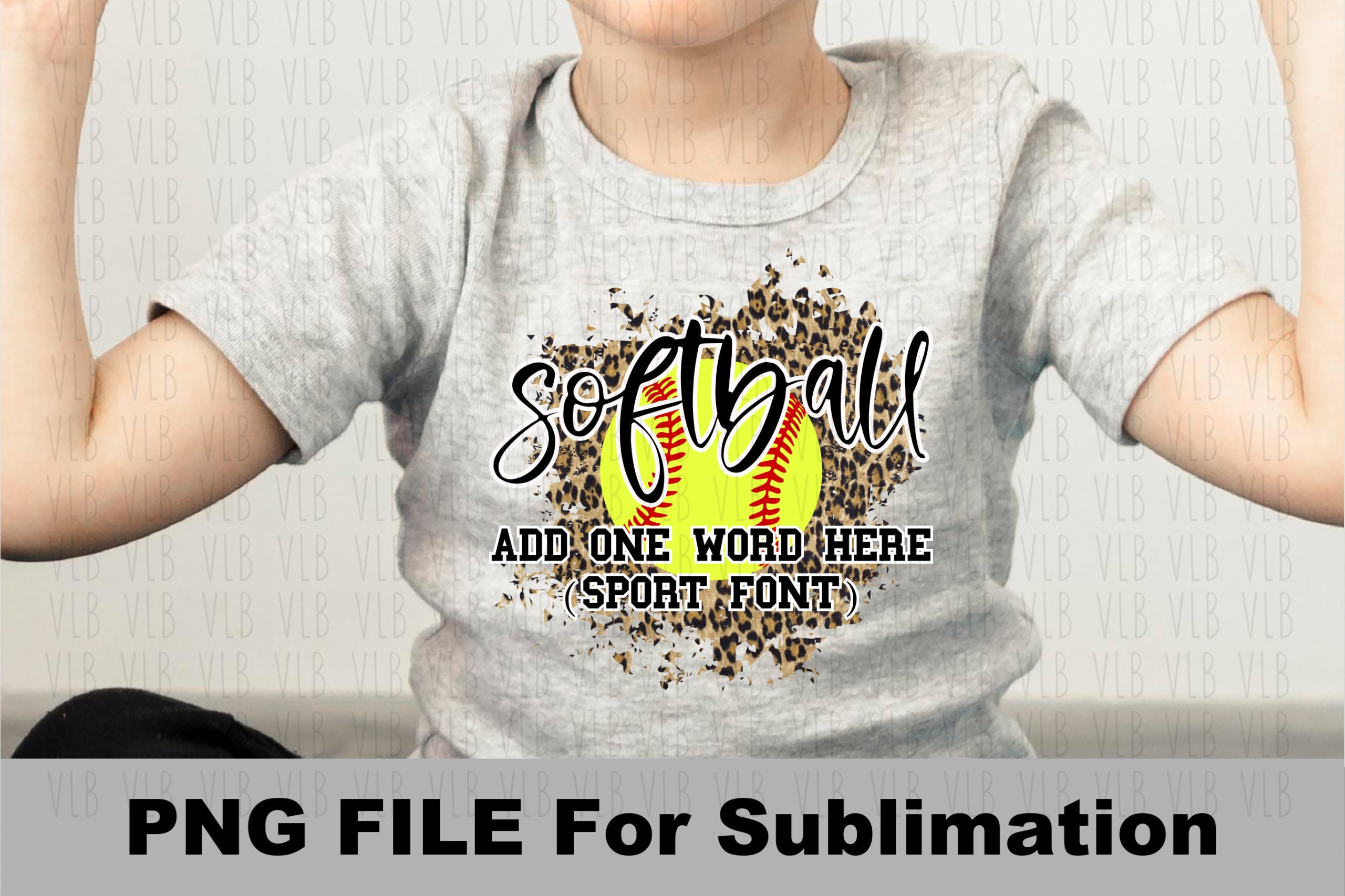 CUSTOM SOFTBALL Design on Cheetah Background Add ONE Word - Etsy