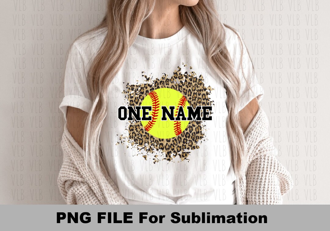 PERSONALIZED SOFTBALL Design on Cheetah Background Sublimation Png File ...