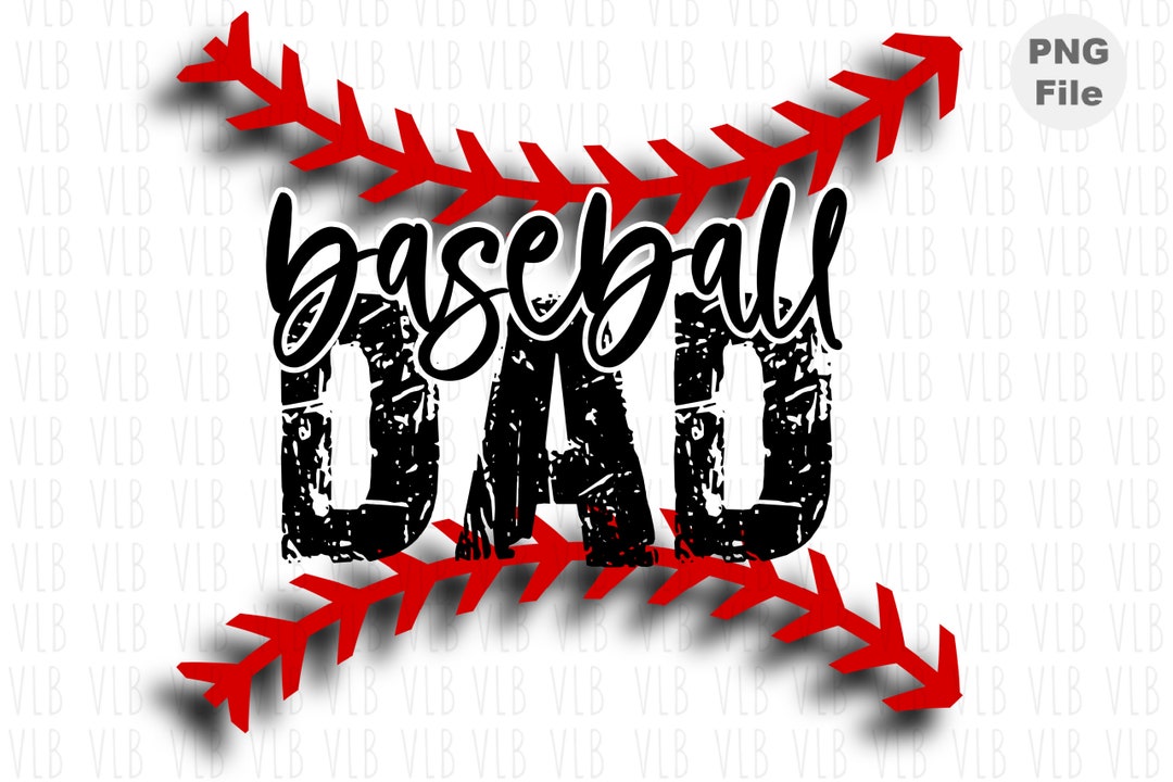 BASEBALL DAD Sublimation Png for Game Day - for Dad Red Stitch Design ...