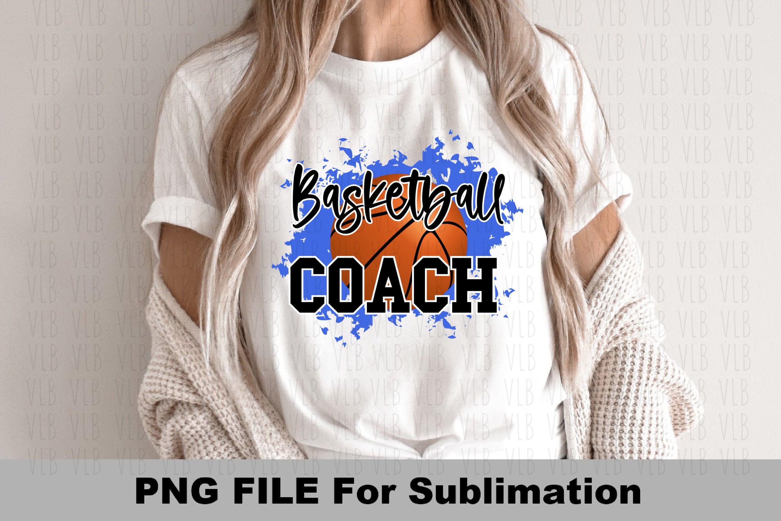 BASKETBALL COACH on Royal Blue Png File, Sport Design for Coach, Gift ...