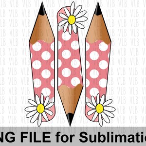 BACK TO SCHOOL Png File - Pencil and Daisy Clipart for Students Kids T ...