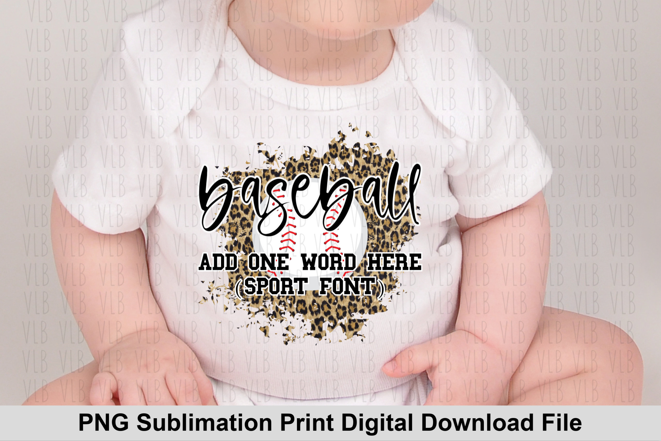 CUSTOM BASEBALL Design on Cheetah Background - Add ONE Word Png File ...