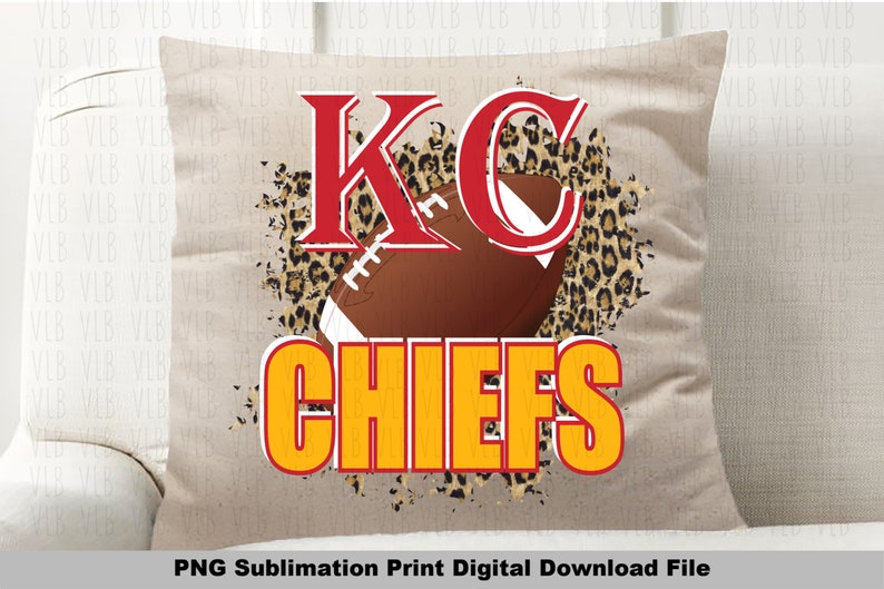 KC CHIEFS FOOTBALL on Cheetah Sublimation Png File, Sports Design ...