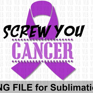 AWARENESS RIBBON Screw You Cancer, Pancreatic Cancer Alzheimer's Lupus ...