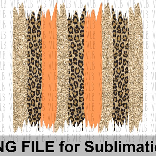 Leopard Sublimation Gold Glitter Background Brush Stroke - Etsy