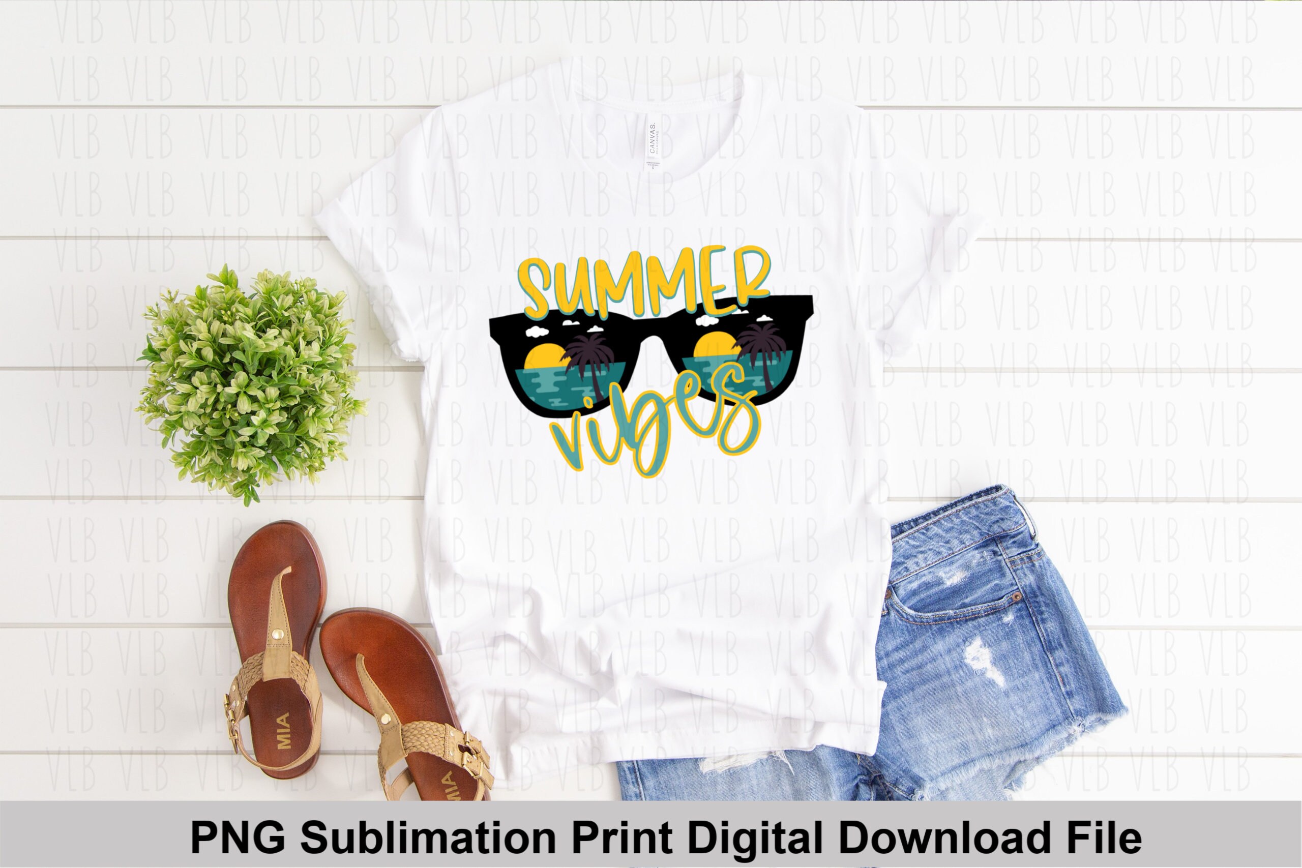 SUMMER VIBES for Sublimation Print Beach Palm Trees Vacation - Etsy