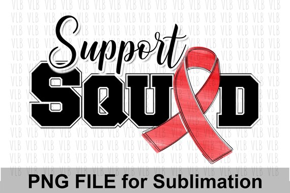 SUPPORT Squad Awareness Red Ribbon Png Awareness for | Etsy